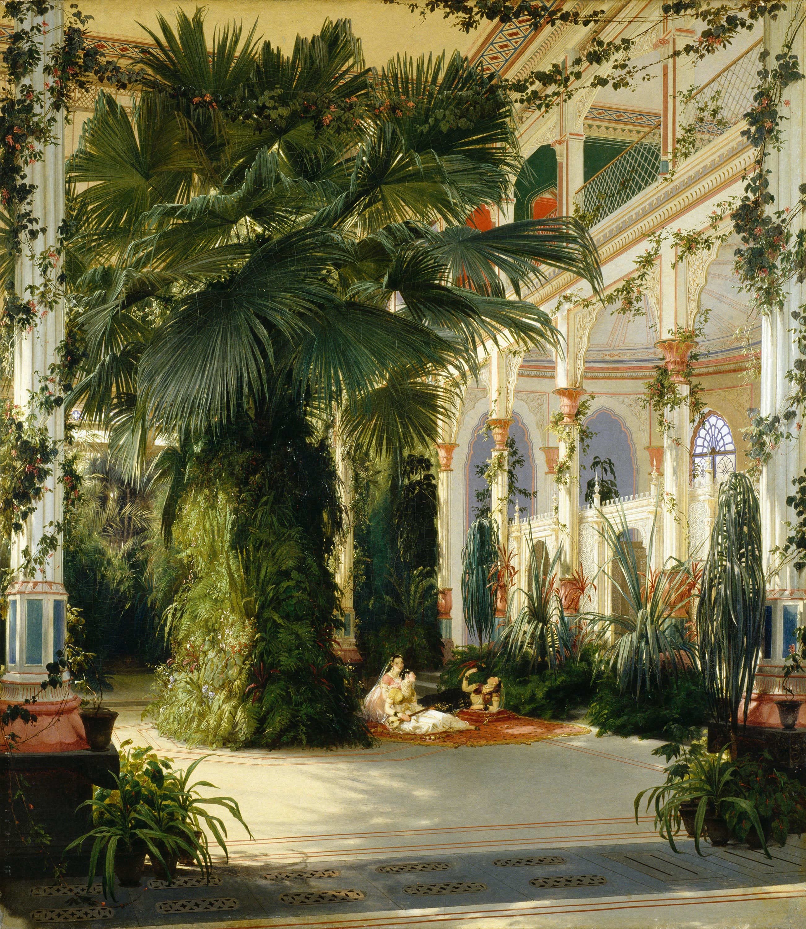 Karl Blechen - Inneres des Palmenhauses auf der Pfaueninsel